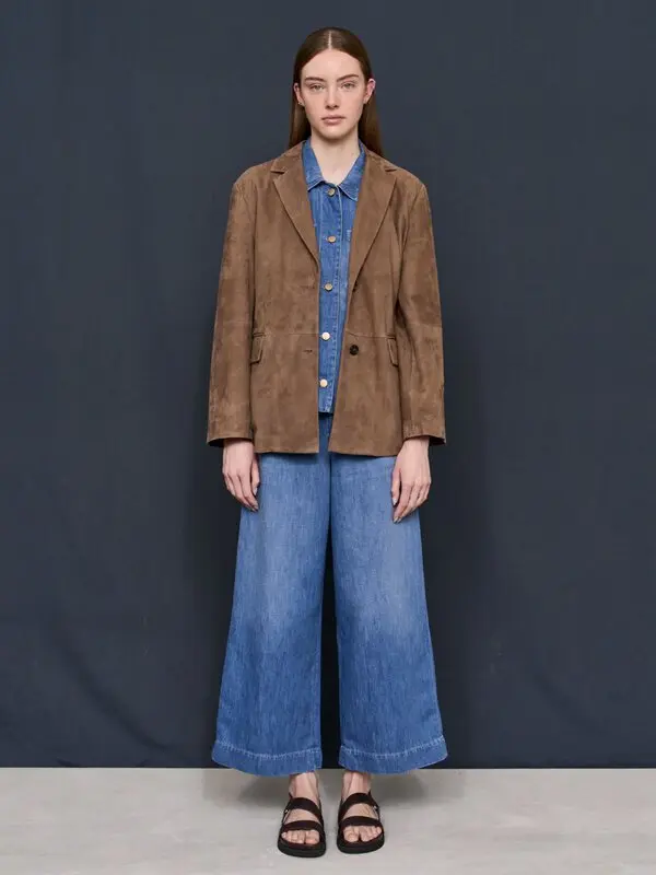 Max Mara Cotton And Linen Denim Jacket - Navy