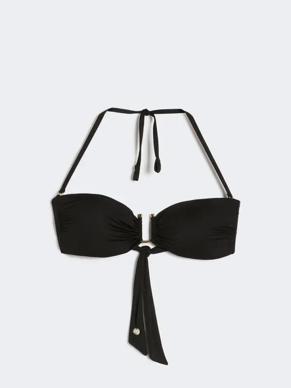 Max Mara Jersey Bandeau Bikini Top - Black