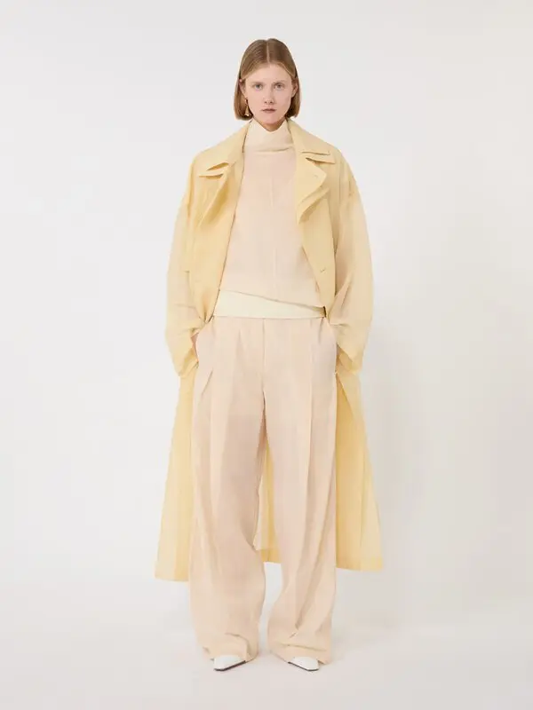 Max Mara Wide-leg Cotton Voile Trousers - Ecru