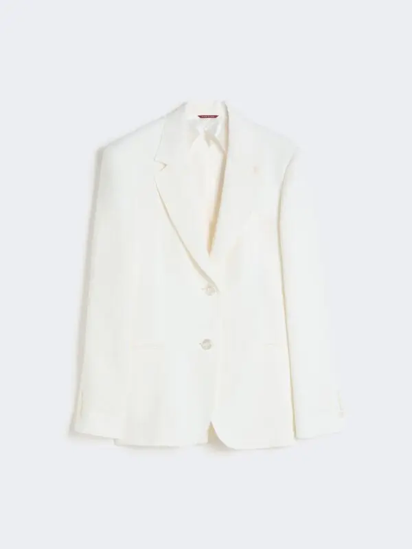 Max Mara Linen Twill Blazer - Natural