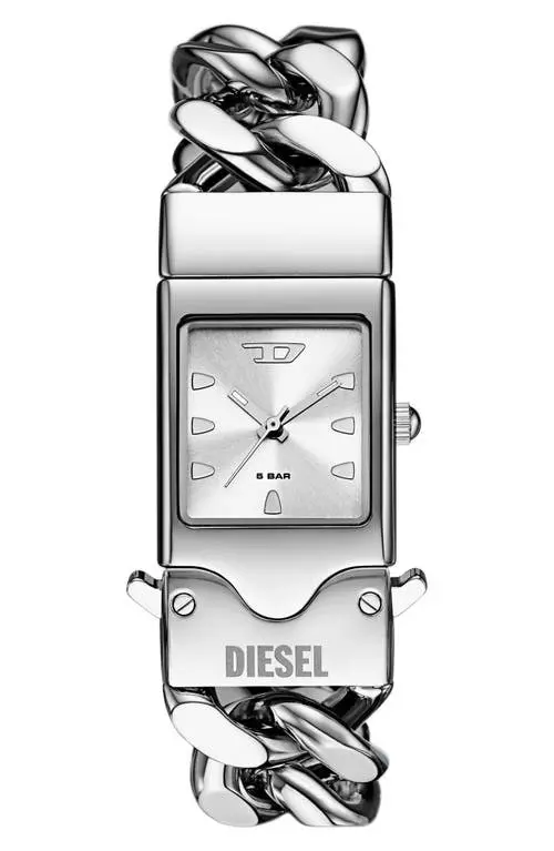 DIESEL® Curb Chain Bracelet Watch - Silver