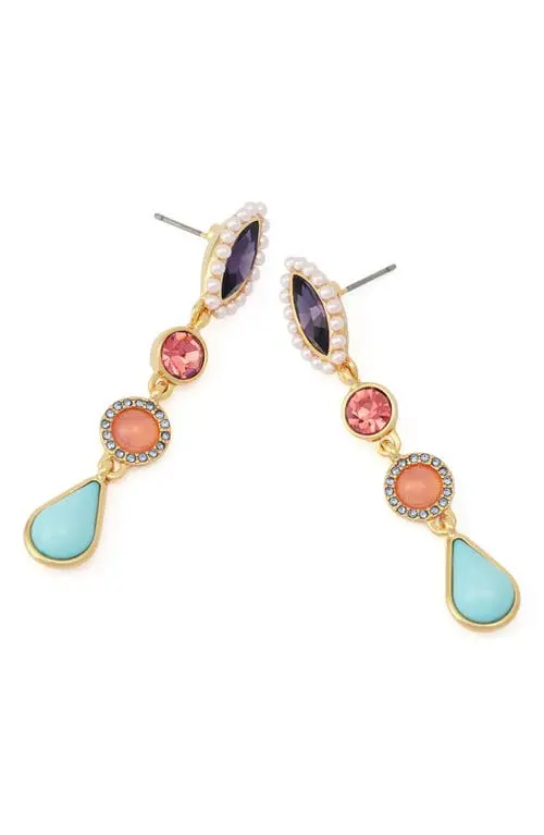 Kurt Geiger Faux Pearl And Crystal Drop Earrings