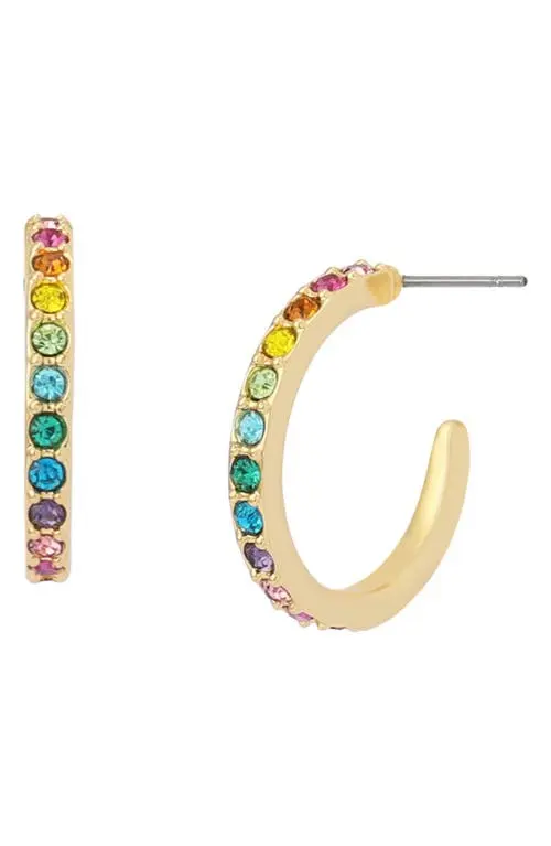 Kurt Geiger Small Pavé Huggie Hoop Earrings - Gold/multi