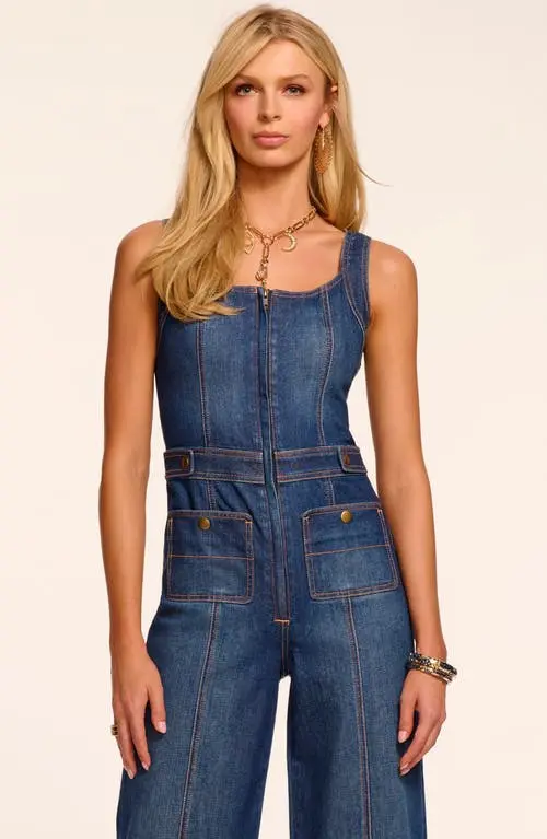 Ramy Brook Janet Cotton-blend Denim Jumpsuit