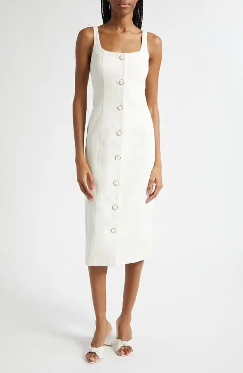 Veronica Beard Liana Stretch Cotton Dress - Dove