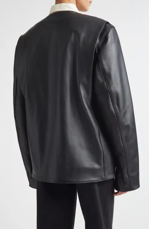 TOTEME Minimal Leather Biker Jacket - Black
