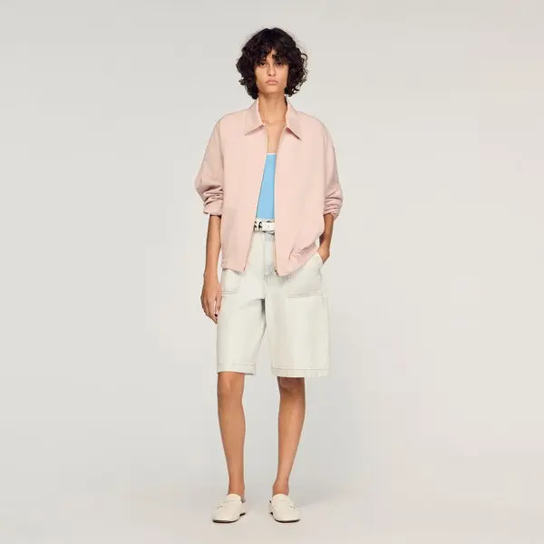 Sandro Cotton-linen Zip-up Jacket