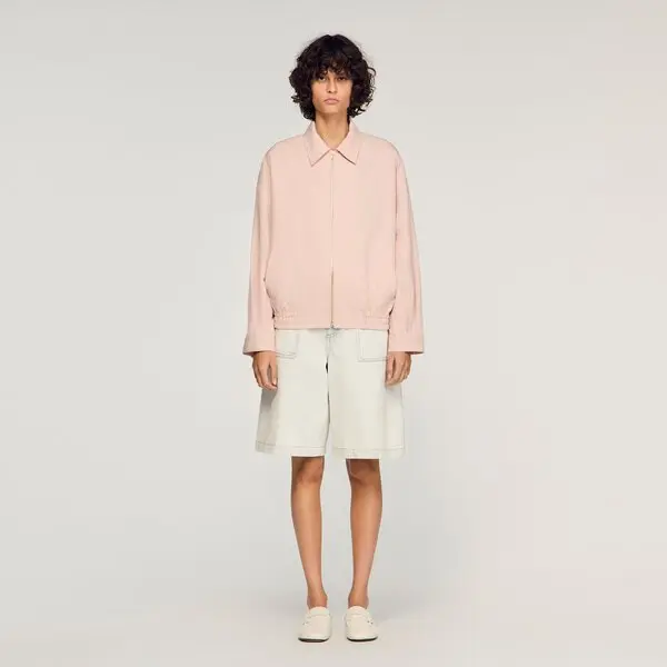 Sandro Cotton-linen Zip-up Jacket