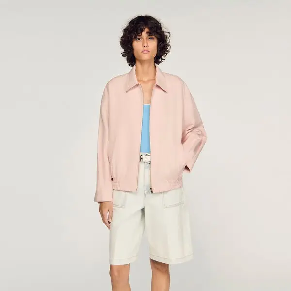 Sandro Cotton-linen Zip-up Jacket