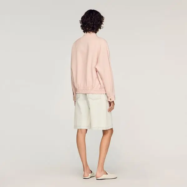 Sandro Cotton-linen Zip-up Jacket