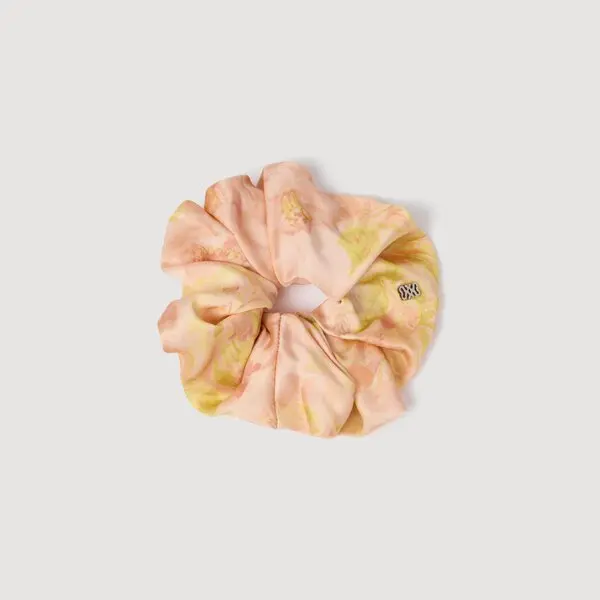 Sandro Floral Print Scrunchie - Pink / Green