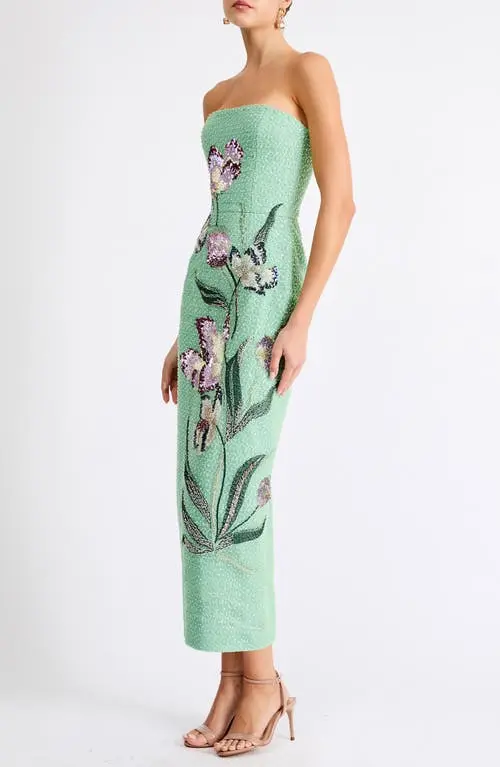 HELSI Sofia Beaded Strapless Sheath Maxi Dress - Seafoam