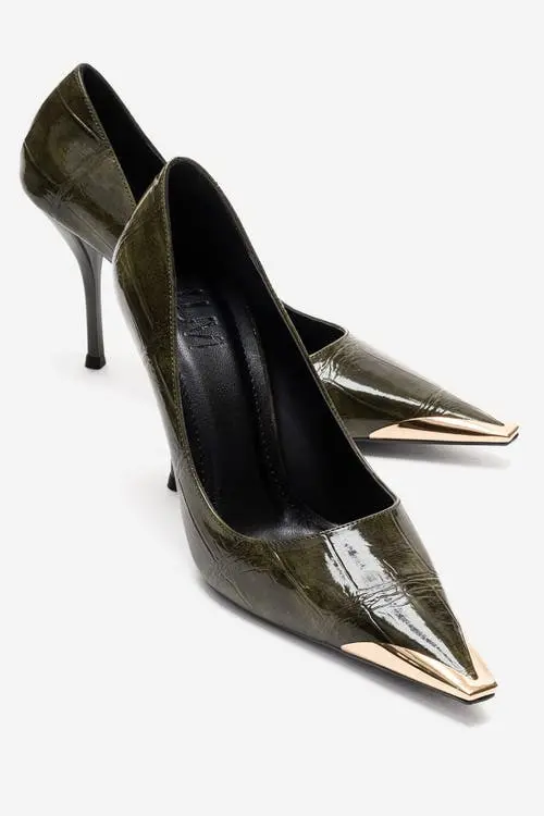 PROLOGUE SHOES Alvena Stiletto Pump - Green Print