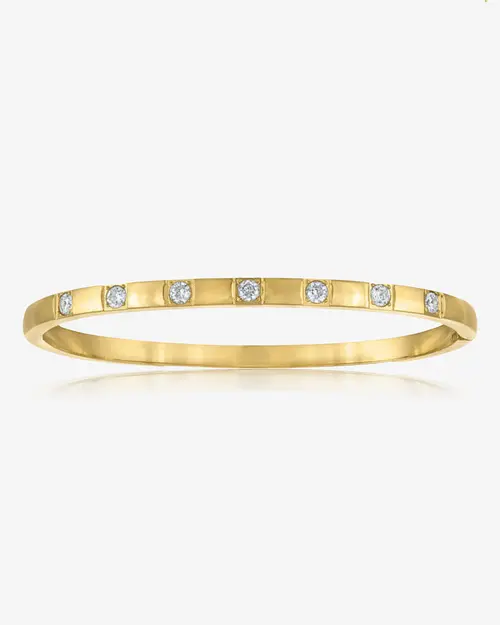Ben Oni Cubic Zirconia Hinge Bangle - Gold