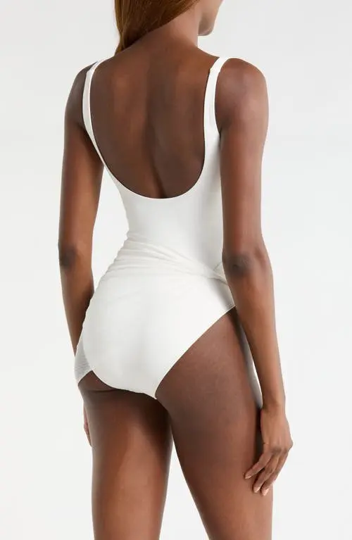 HUTCH Mesh Overlay One-piece Swimsuit - White Solid