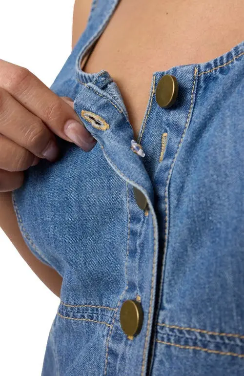 INGRID & ISABEL Sleeveless Denim Romper