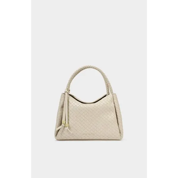 KATIE LOXTON Nova Woven Texture Top Handle Bag - Off White