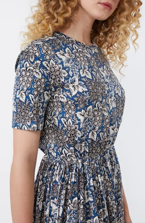 Max Mara Fascino Floral Print Midi Dress - Light Blue