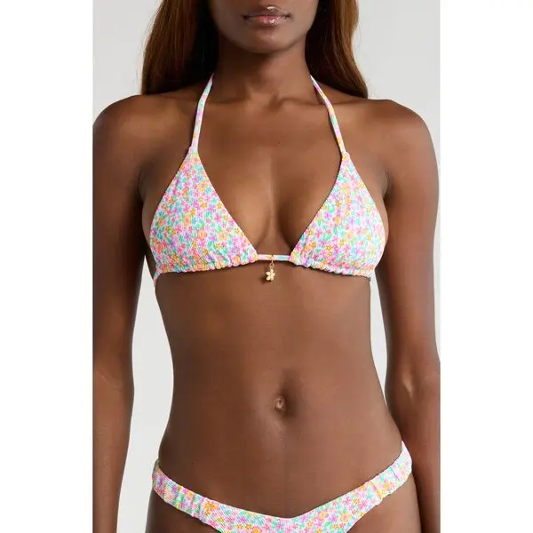 KULANI KINIS Beaded Rib Triangle Bikini Top - Field Trip