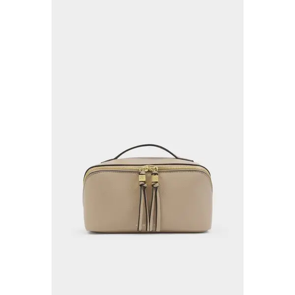 KATIE LOXTON Soho Medium Makeup Bag - Light Taupe