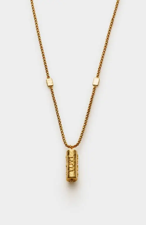 KATIE LOXTON Love Language Bar Pendant Necklace - Gold
