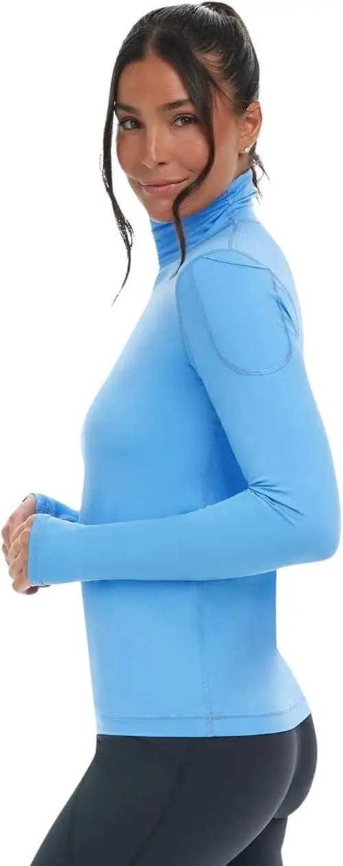 BLOQUV Long Sleeve Uv Protection Turtleneck Shirt - Indigo