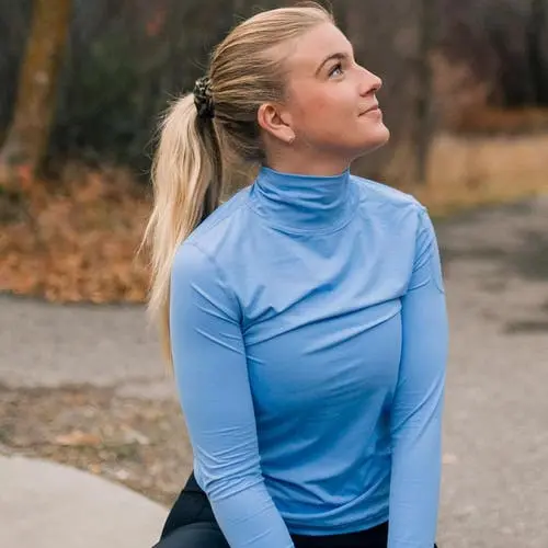 BLOQUV Long Sleeve Uv Protection Turtleneck Shirt - Indigo