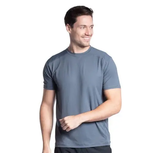 BLOQUV Short Sleeve Sun Protection Crew Shirt - Smoke