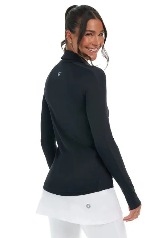 BLOQUV Quarter Zip Polo Shirt Upf 50 - Black