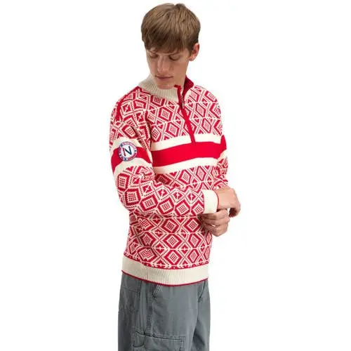 DALE OF NORWAY Team Norway 2026 Cortina Sweater - Raspberry/off White