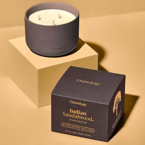 OSMOLOGY Indian Sandalwood Scented Triple Wick Candle