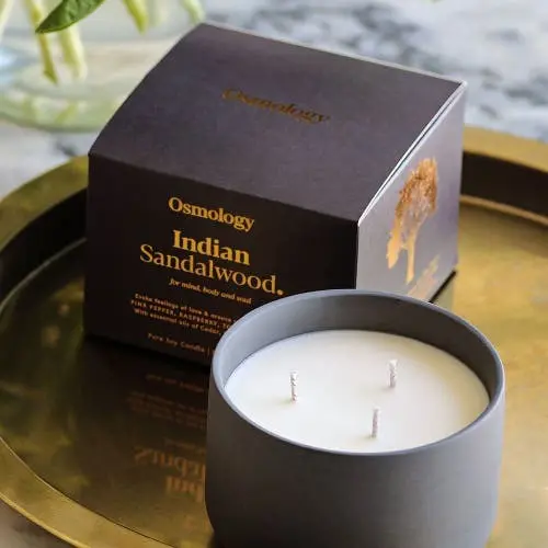 OSMOLOGY Indian Sandalwood Scented Triple Wick Candle