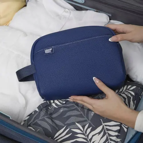 LANDS' END Woven Dopp Kit - Navy