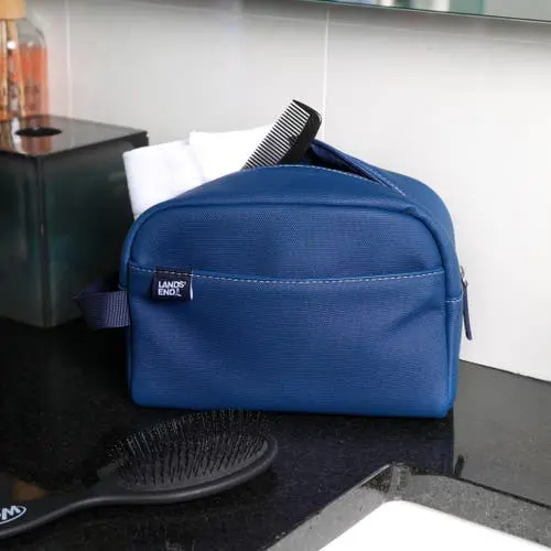 LANDS' END Woven Dopp Kit - Navy