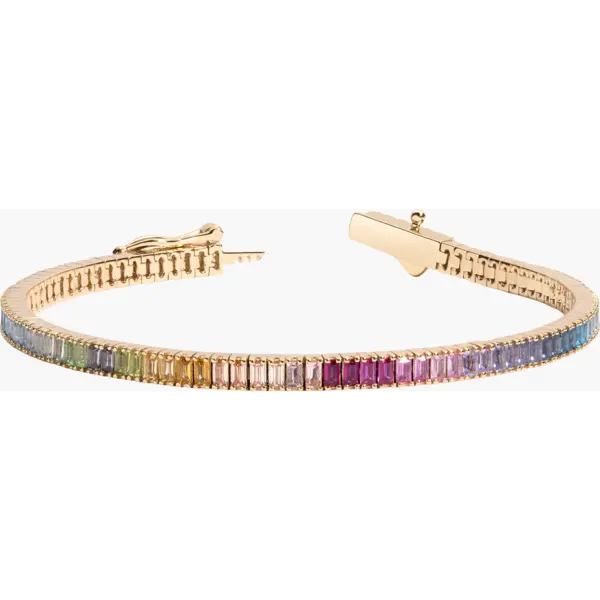 AURATE Baguette Tennis Bracelet - Yellow Gold Vermeil
