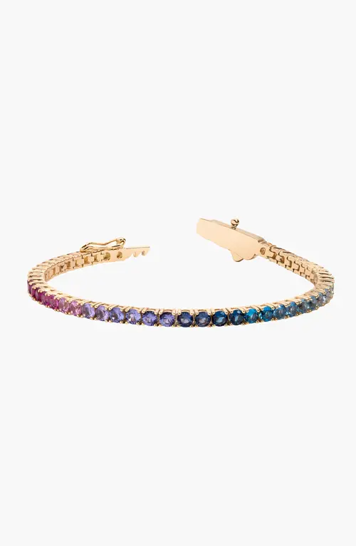 AURATE Ombre Rainbow Tennis Bracelet - Yellow Gold Vermeil
