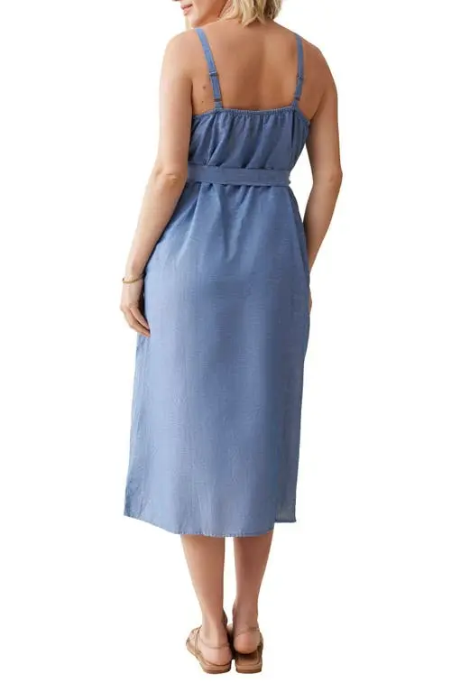 Ingrid & Isabel® Ingrid & Isabel Sleeveless Maternity Shirtdress With V-neck And Belted Waist