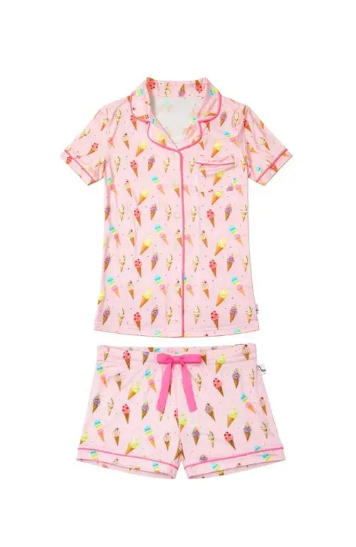 PREPPY GOOSE Ice Cream Print Short Sleeve Jersey Pj - Pink Multi