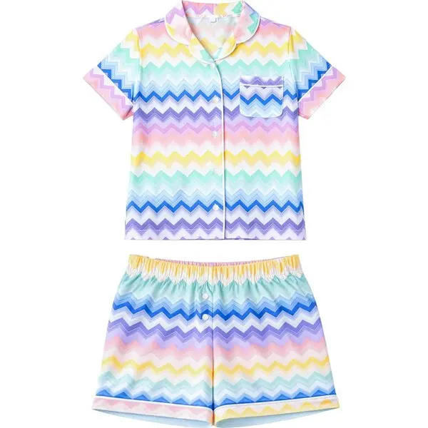 PREPPY GOOSE Chevron Print Short Sleeve Jersey Pj - Multi