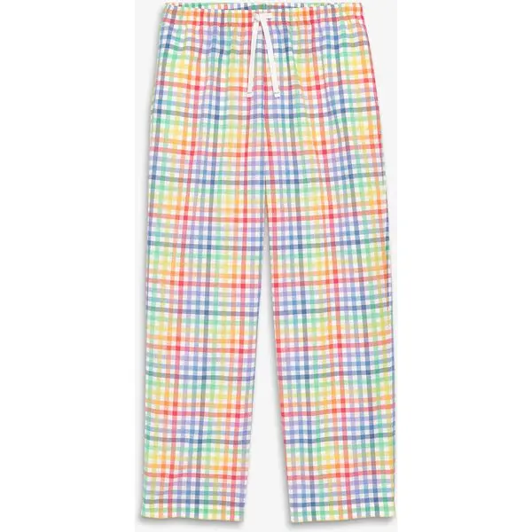 PRIMARY Plaid Pj Pant - Ivory Rainbow Plaid