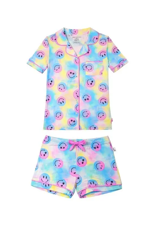 PREPPY GOOSE Smiley Face Short Sleeve Jersey Pj - Blue Multi