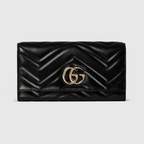 Gucci Gg Marmont Continental Wallet Leather - Black