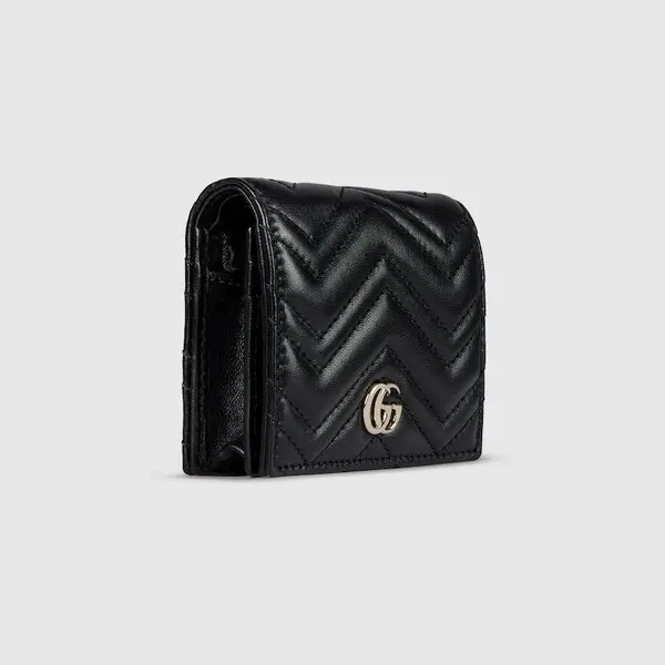 Gucci Gg Marmont Card Case Wallet Leather - Black