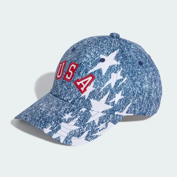 Adidas Denim Graphic Cap - White / Dark Blue / Power Red