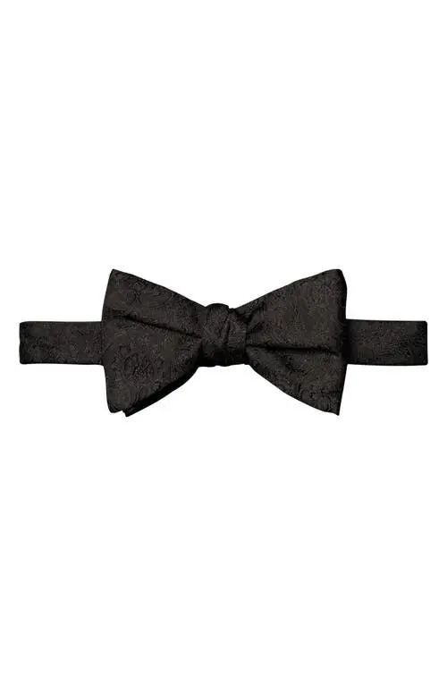 Eton Paisley Silk Bow Tie - Black