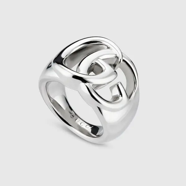 Gucci Gg Marmont Cut-out Wide Ring - Silver-toned Metal