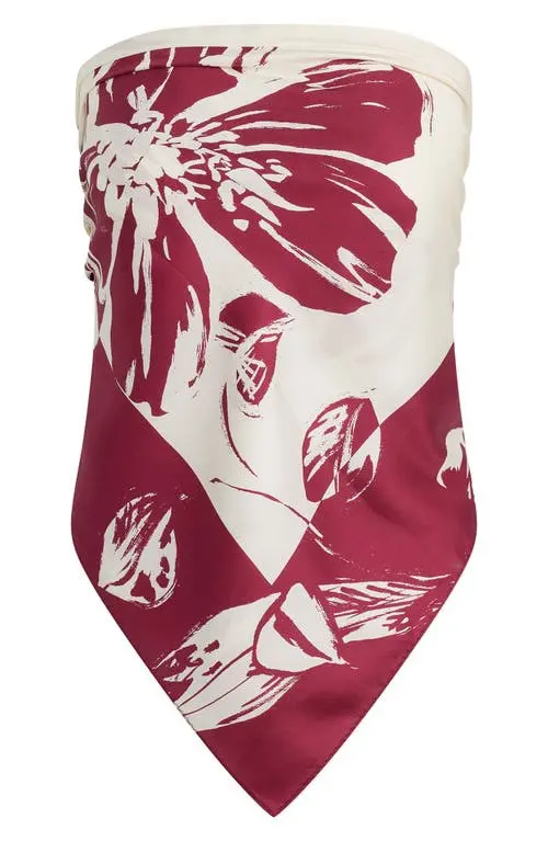 FAVORITE DAUGHTER The Vintage Floral Silk Square Scarf - Earth Red