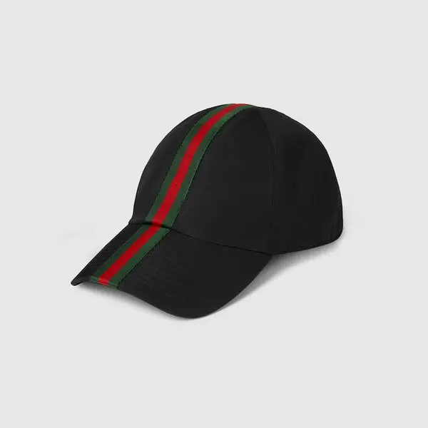 Gucci Cotton Baseball Cap With Web - Green