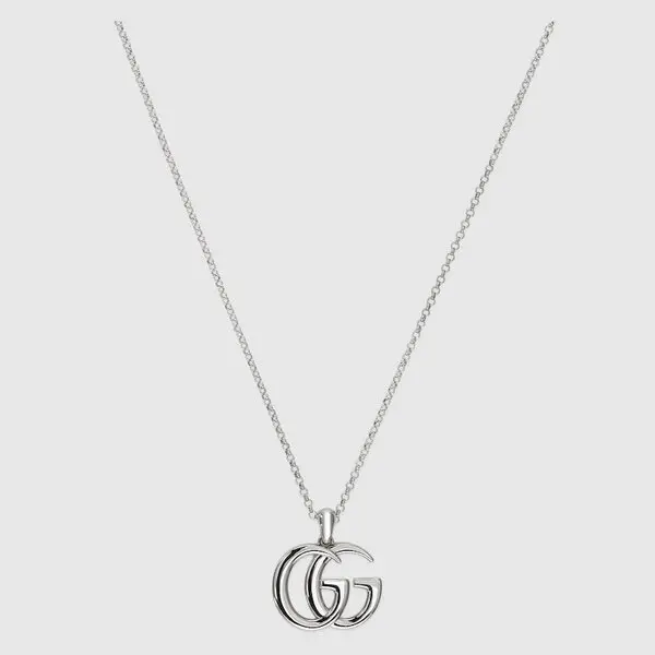 Gucci Gg Marmont Pendant Necklace - Silver-toned Metal