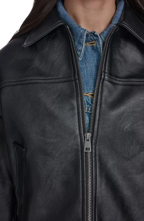 LEVI'S Faux Leather Bomber Jacket - Black